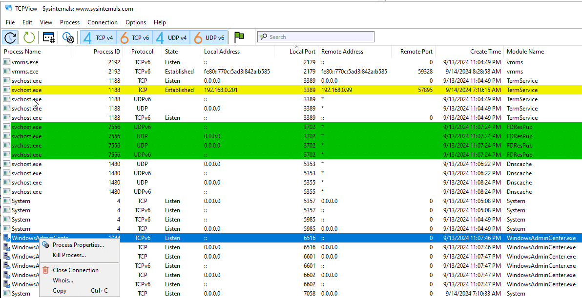 Windows Server 2025 - Monitoring TCP/IP 28. September 2024
